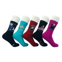 China Fashionable Women's Slouch Socks with Colorful Little Dog Print in Combed Cotton for sale