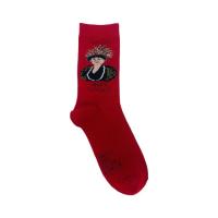 China Fashionable Women's Slouch Socks with Colorful Little Dog Print in Combed Cotton for sale