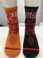 China Regular Style Luxury Orange Athletic Socks for Stretchy Comfort and Anti Slip Football for sale