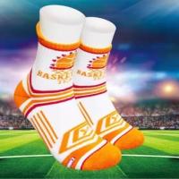 China Regular Style Luxury Orange Athletic Socks for Stretchy Comfort and Anti Slip Football for sale