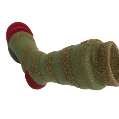 China Custom Cotton Silver Lurex Randomly Cushioned Terry Socks for 5-9 Year Old Boys and Girls for sale