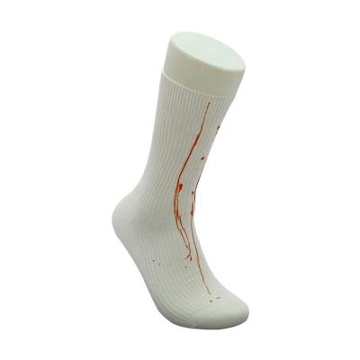 China Top Grade Anti Slip White Creativity Print Soft Cotton Long Custom Design Socks For Men for sale
