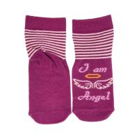 China Girls Comfortable Healthy Cotton Thick Warm Stripe Wing Print Kids Cute Doll Socks for sale