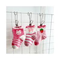 China Winter Children's Socks Set with Cartoon Strawberry Rabbit Design and Quick Dry Fabric for sale