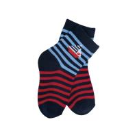China Cartoon Stripe Newborn Socks for Boys and Girls 12-24 Months in Combed Cotton Material for sale