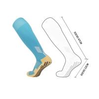 China Solid Polyamide Elastane Fabric Soft Anti Slip Soccer Sport Football Grip Long Socks for sale