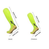 China Solid Polyamide Elastane Fabric Soft Anti Slip Soccer Sport Football Grip Long Socks for sale