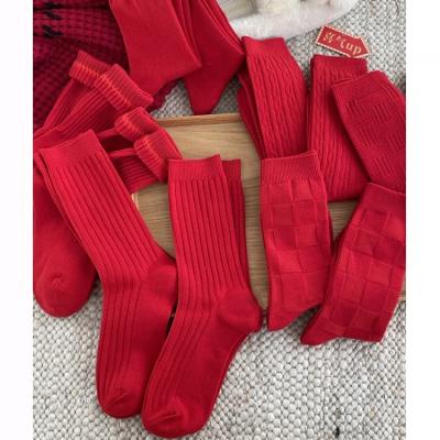 China 0.04KG Casual Ankle-Length Mid-Tube Socks for Women  36-40 Double Hose for sale