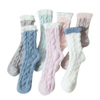 China Custom Design Warm Coral Fleece Floor Socks for Women Non-abrasive and Sustainable for sale