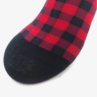 China Breathable Slouch Socks for Women Red Plaid Cotton and Custom Casual Breathable for sale