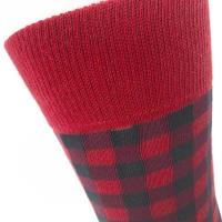 China Breathable Slouch Socks for Women Red Plaid Cotton and Custom Casual Breathable for sale