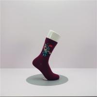China Organic Cotton Socks for Women Standard Thickness Breathable Cute Print Long Socks for sale