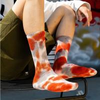 China UNISEX 37-44 EU Size Tie Dye Thin Candy Color Print Custom Cotton Tube Sports Socks for sale