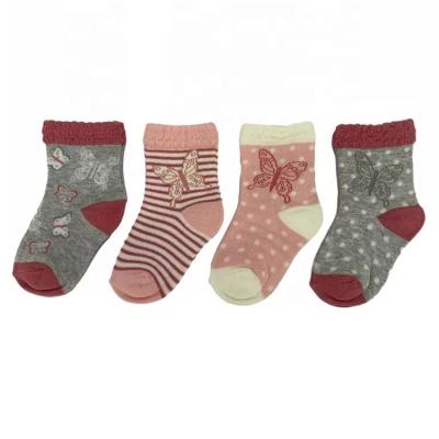 China Colorful Stripe Baby Socks Breathable Fabric 70%Cotton 28%Polyester 2%Spandex for sale