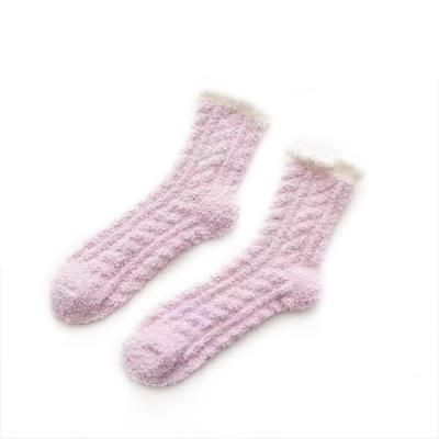 China Weaving Method Knitted Comfortable Non-slip Coral Fleece Socks for Multi Color Floor for sale