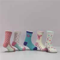 China 12-24M Casual Baby Small Flower Stripes Anti Slip Cotton Socks for Design Children Fashion for sale