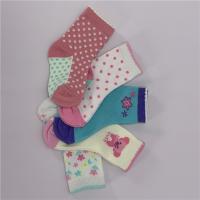 China 12-24M Casual Baby Small Flower Stripes Anti Slip Cotton Socks for Design Children Fashion for sale