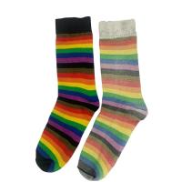 China Quick Dry Cotton Knit Striped Crew Socks for Women and Men Street Personality for sale
