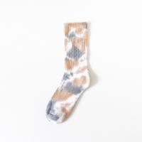 China Tie Dye CREW Sports Socks Cotton Polyester Spandex Blend for Comfort and Durability for sale