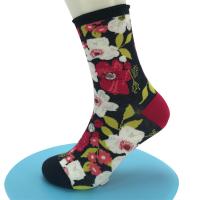 China Christmas Custom Bamboo Socks 3D Floral Print Ankle Size 6-10 US Sizing As Picture for sale