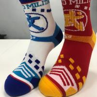 China Multi-color Print Breathable Cotton Athletic Socks with Regular Style and Cushioning for sale