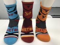 China Multi-color Print Breathable Cotton Athletic Socks with Regular Style and Cushioning for sale
