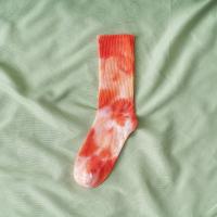 China Tie Dye Unisex Sports Socks for 39-42 EU Size Fabric 70%cotton 25%polyester 5%spandex for sale