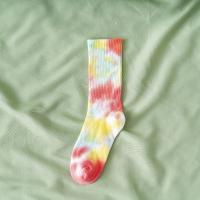 China Tie Dye Unisex Sports Socks for 39-42 EU Size Fabric 70%cotton 25%polyester 5%spandex for sale
