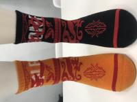 China Multi-color Print Breathable Cotton Athletic Socks with Regular Style and Cushioning for sale