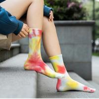 China Sporty High Ankle Tie Dye Logo Compression Cotton Socks for Hip Hop Street Skate 2024 for sale
