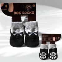 China Black Pet Shoe Socks For Dogs High Qualilty Protection Comfort Foot Glue Animal Ear Socks for sale