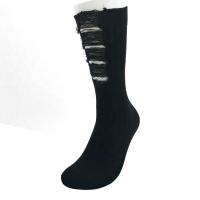 China Print Pattern Cotton Beggar Black Crew Leisure Socks for Men's Daily Comfortable Wear for sale