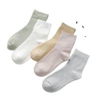 China Regular Style Solid Pattern Winter Cotton Socks for Women Knitted Bamboo Material for sale