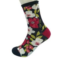 China Regular Style 3D Floral Print Bamboo Socks for Christmas Custom and Breathability for sale