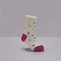 China Cartoon Pattern Infant Baby Girl Organic Cotton Pink Socks For Children 12-24 Months for sale