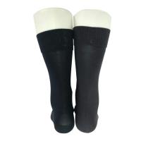China Anti-slip Men's Cotton Knitted Plain Socks with Custom Logo Black Pattern Type Solid for sale