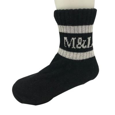 China Knitted Kids Anti Slip Socks with Cute Stripe  80% combed cotton,18% polyamide for sale
