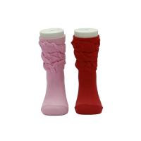 China Baby Girl Non Slip Socks in Winter Red White Pink with Thermal Lace for sale