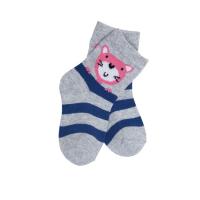 China 70%Cotton 28%Polyester 2%Spandex Fabric Cute Cartoon Print Custom Logo Socks for Kids for sale