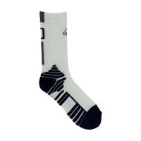 China Highly Attractive Orange White Combed Cotton Sport Anti Slip Grip Socks with Custom Logo for sale