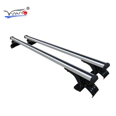 China Aluminium Alloy Auto Roof Rack Cross Bars , A002 Silver Universal Cross Bars For Roof Rack With Three Clips for sale