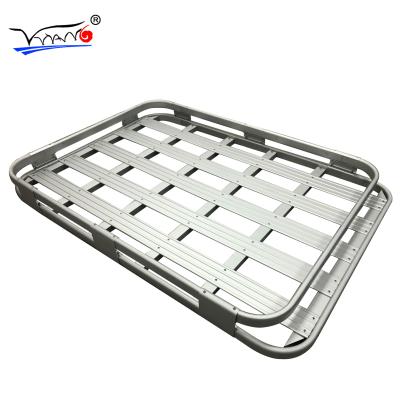China Silver F006 Roof Mount Cargo Basket , Custom Aluminum Rooftop Cargo Basket  for sale