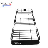 China Black E007 Car Roof Rack Basket Split Type Steel Material For Universal for sale