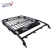 China E008A 38mm Iron Tube Roof Top Cargo Basket , Stainless Steel Luggage Roof Carrier Basket For Toyota Land Cruiser for sale