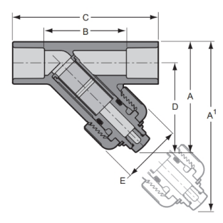SS316 Y Strainer A351 Gr.CF8M 1/2" 800# FNPT x FNPT Threaded Y Strainer 0
