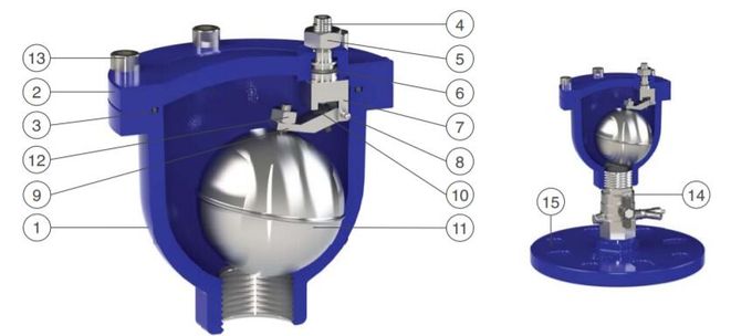 SS304 Double Orifice Air Release Valve DN80 PN10 Automatic Air Release Valve 0