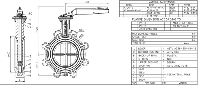 Lugged Butterfly Valve Tapped To Suit AS Table E Resilient Seated Butterfly Valve 0