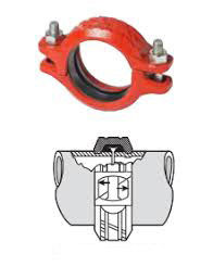 3 In Grooved Painted Ductile Iron Coupling Pipe Clamp With E Gasket 0