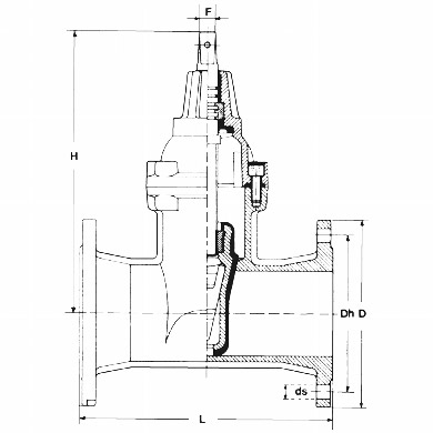 DN65 PN16 Cast Iron Flanged Gate Valve High Temperature Steam 0