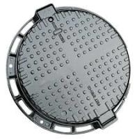 China 500mm Round Cast Iron Manhole Cover Black Iron / Ductile Iron Frame for sale